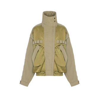 Balmain Bomberjacke aus Baumwolle und Twill - - Jackets - Damen - Gr&uuml;n - XS