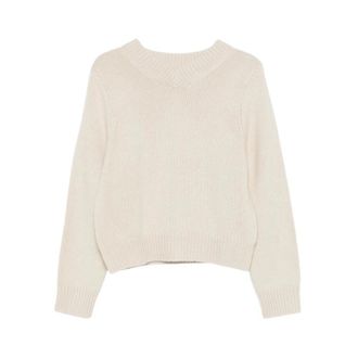 Soft Goat Chunky V-Ausschnitt - - Knitwear - Damen - Beige - XS