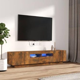 vidaXL Vidaxl - Ensemble de meubles tv avec lumières led 2 pcs Chêne fumé