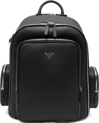Emporio Armani Homme, Sacs, Noir, Taille: ONE Size ASV Saffiano Backpack