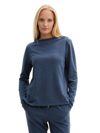 Tom Tailor Longsweatshirt mit Kn&ouml;pfen an der Schulter