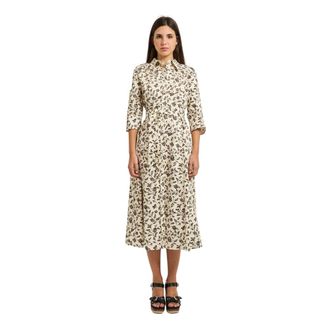 Pennyblack Femme, Robes, Multicolore, Taille: 44 FR Midi Robe Chemise en Satin de Coton