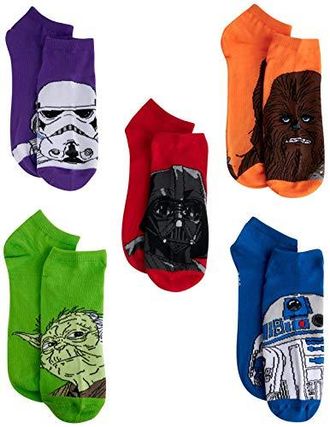 Star Wars Lot de 5 paires de chaussettes invisibles pour homme, Couleurs assorties, 10-13
