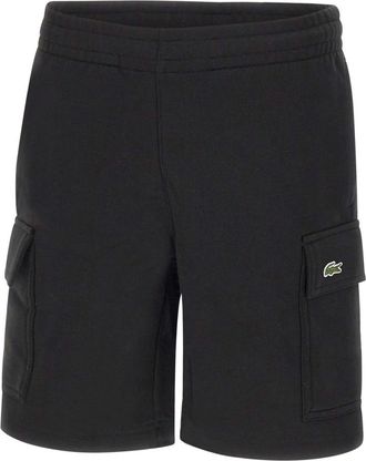 Lacoste Homme, Shorts, Noir, Taille: XL Cotton Fleece Cargo Shorts
