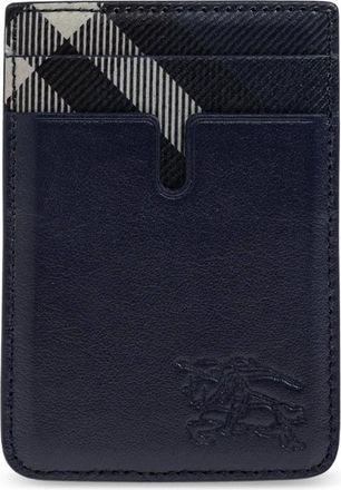 Burberry Homme, Accessoires, Bleu, Taille: ONE Size Porte-cartes en cuir avec logo