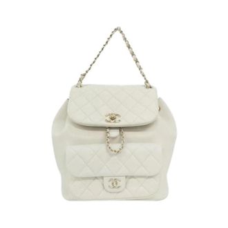 Chanel Pre-owned Calf Backpack - Femme - Pre-owned - Blanc - Taille: ONE Size
