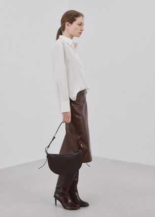 Mango Chemise droite en lyocell &eacute;cru - Femme - XXS - MANGO