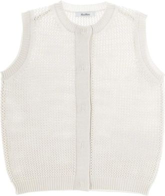 Max Mara Gilet en maille m&eacute;lang&eacute;e de soie - Femme - Vestes - Beige - Taille: 40 FR