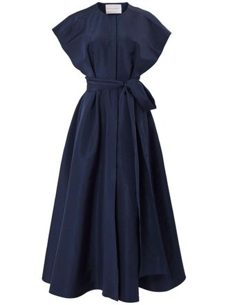 Carolina Herrera robe ceinturée à coupe longue - Bleu