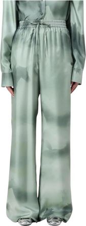 Stella McCartney Femme, Pantalons, Multicolore, Taille: 42 FR Silk Wide Leg Pants Abstract Print