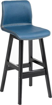 Generic Barhocker mit R&uuml;ckenlehne und Holzbeinen aus Kunstleder, hohe K&uuml;chenst&uuml;hle f&uuml;r Pubs und Caf&eacute;s