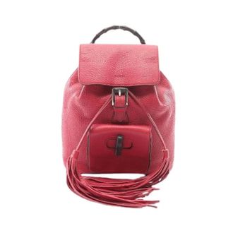Gucci Pre-owned Sac &agrave; dos en cuir bambou - Femme - Pre-owned - Rouge - Taille: ONE Size