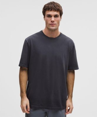 lululemon T-Shirt aus schwerem Baumwoll-Jersey f&uuml;r M&auml;nner - Gr&ouml;&szlig;e XL in Fade Dye Coal