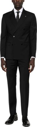 Manuel Ritz Homme, Costumes, Noir, Taille: XL Double Breasted Suit