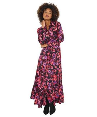 Joe Browns Pink Floral Maxi Shirt Dress Robe, Rouge, 44 Petite Femme