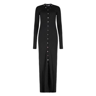 The Attico Lange gerippte Strickjacke - - Dresses - Damen - Schwarzk - S
