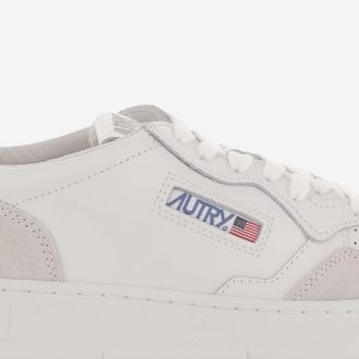 Autry Mens Sneakers Medalist Low White Leather And Suede - Rubber Trainers