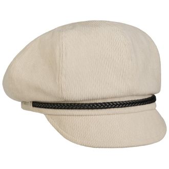 Seeberger Uni Fine Cord Ballonm&uuml;tze Schirmm&uuml;tze Schildm&uuml;tze Newsboy Cap Damen - mit Schirm, Futter Herbst-Winter Winter - One Size beige