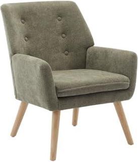 Vente-Unique Fauteuil en Tissu Vert SERINO