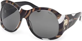 Pucci Femme, Accessoires, Multicolore, Taille: 59 MM Lunettes de soleil Animalier avec verres fum&eacute;s