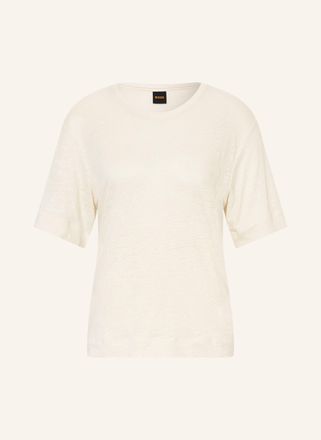 HUGO BOSS T-Shirt Emma Aus Leinen weiss