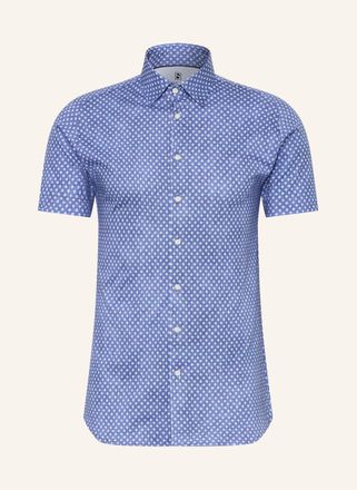 DeSoto Desoto Kurzarm-Hemd Slim Fit Aus Jersey blau
