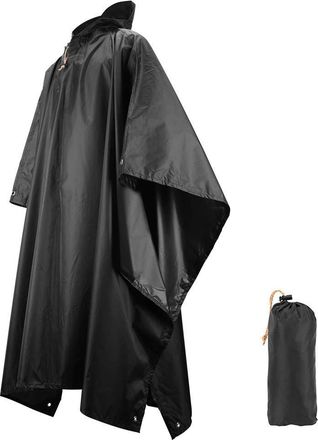 LAMA Interi&oslash;r Multifunktionaler Regenponcho Regencape Regenmantel Regenjacke Regenschutzbekleidung Raincoat als Picknickdecke Sonnensegel f&uuml;r Herren Damen Fahrrad M