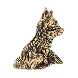 Cabilock Tierfigur Fuchs Aus Messing Kleiner Skulptur F&uuml;r Teezeremonie Und B&uuml;ro Dekoration Antike Kunst Als Geschenk F&uuml;r Geburtstage Und Thanksgiving