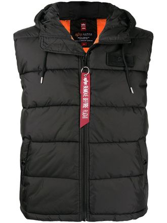 Alpha Industries gilet matelass&eacute; &agrave; patch logo - Noir