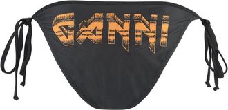 Ganni Femme, Maillots de bain, Noir, Taille: 38 FR Logo Bikini Bottoms