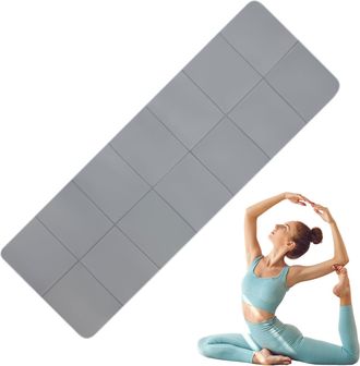 Generico Yogamatte f&uuml;r Fitness: Fitnessmatte, gr&uuml;n-grau, weiche Trainingsmatte, platzsparendes faltbares Design, flexible Trainingsbasis, Fitness-Studio