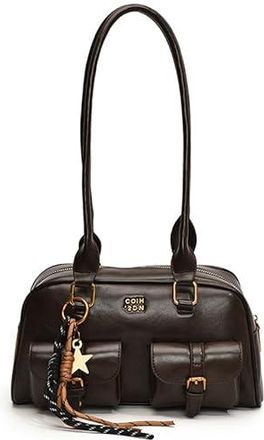 Generic Sac &agrave; main en Cordury pour femme - Style vintage - Sac &agrave; bandouli&egrave;re d&eacute;contract&eacute; double - Sac &agrave; main pour faire du shopping, caf&eacute;, 290*85*150mm/11.42*