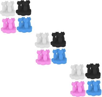 Cabilock 3 S&auml;tze Wandmontierte Silikon Haken Selbstklebende Halterung F&uuml;r Zahnb&uuml;rsten Und Rasierer Multifunktionale Wasserfeste Organizer F&uuml;r Bad 4 St&uuml;ck * 3