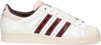 adidas Low-Top Sneaker - Superstar Sneakers, In Cream Leather, Crocodile - Gr. 10_5 - in Beige - f&uuml;r Damen