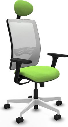 Piqueras y Crespo Moderner B&uuml;rostuhl Zulema mit 3D-Armlehnen, h&ouml;henverstellbarer Lendenwirbelst&uuml;tze und festem Kopfteil, ausgestattet mit Sincro 3 Positionen und Schnei