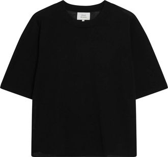 Loulou Studio Femme, Tops, Noir, Taille: 38 FR Fine Short-Sleeve TOP