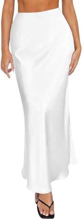 Generic Figurine N Roll Satin avec tour de taille Jupe en tricot Noir, Blanc., XL