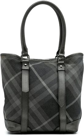 Burberry Shopper - Shimmer Check Canvas Tote - Gr. unisize - in Grau - f&uuml;r Damen