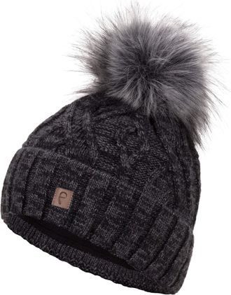 Faera Winterm&uuml;tze M&uuml;ttze Damen warm gef&uuml;ttert mit Bommel M&auml;dchen Bommelm&uuml;tze Fleecefutter Winter Strickm&uuml;tze Beanie Herren 33, Farbe:Schwarz