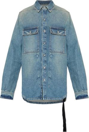 Rick Owens Homme, Vestes, Bleu, Taille: M Veste Chemise en Denim