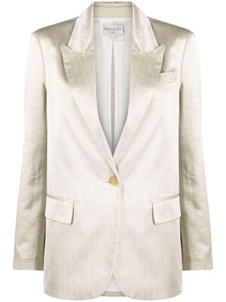 Forte_Forte Einreihiger Satinblazer - Nude