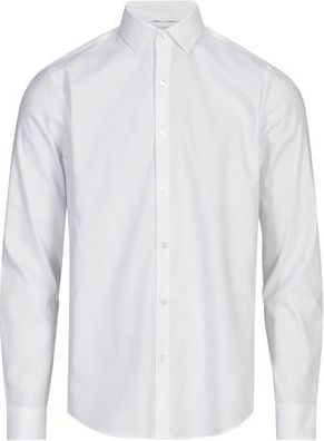 Calvin Klein Schmales Hemd aus Baumwollmischung in Weiß