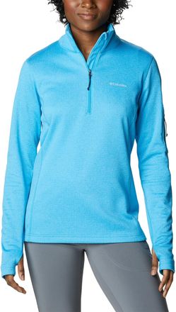 Columbia Damen Park View Half-Zip Grid Fleecejacke mit halbem Reißverschluss, Blue Chill Heather
