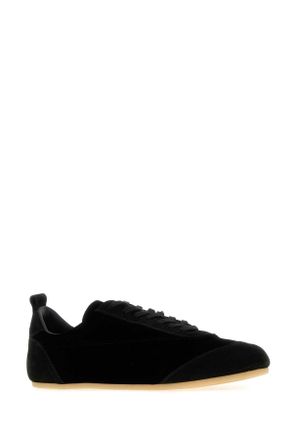 Jil Sander Womens Black Velvet And Suede Etage Sneakers 001