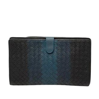 Bottega Veneta Pre-owned Intrecciato Leder Clutch Bag - - Pre-owned - Damen - Blau - ONE SIZE