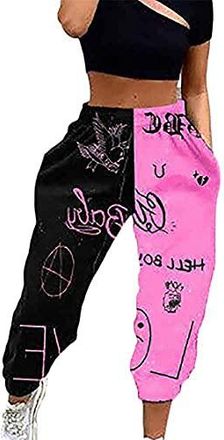 Onsoyours Pantalon De Jogging Femmes Pantalons De Survêtement Long en Coton pour Running Jogging Fitness Pantalon De Training 1 Rose Rouge M