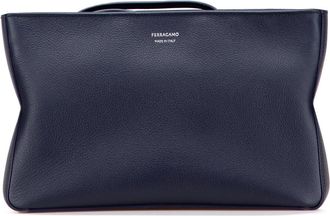 Ferragamo Clutches - Leather Soft Pouch - Gr. unisize - in Blau - f&uuml;r Damen