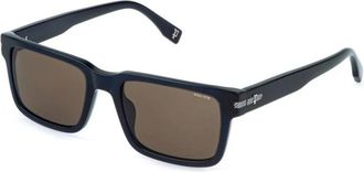 Police Homme, Accessoires, Bleu, Taille: 55 MM Lunettes de soleil Splr75