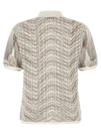 Missoni Zig-zag Knit Polo Shirt - Beige