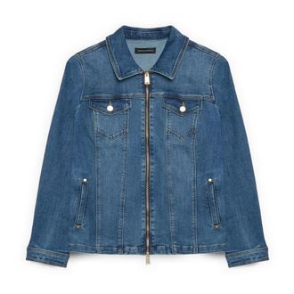 Fiorella Rubino Denimjacke mit Rei&szlig;verschluss - - Jackets - Damen - Blau - 3XL
